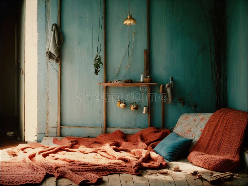 The Interior of the Room. Housing for the Poor. Stock Illustration ...