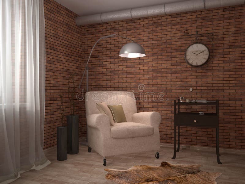 Interior room stock illustration. Illustration of relax - 49732822