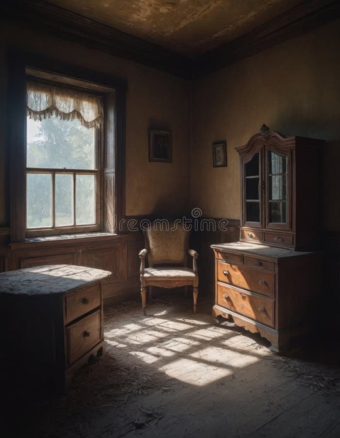 Interior of a Room in an Old House Stock Illustration - Illustration of ...