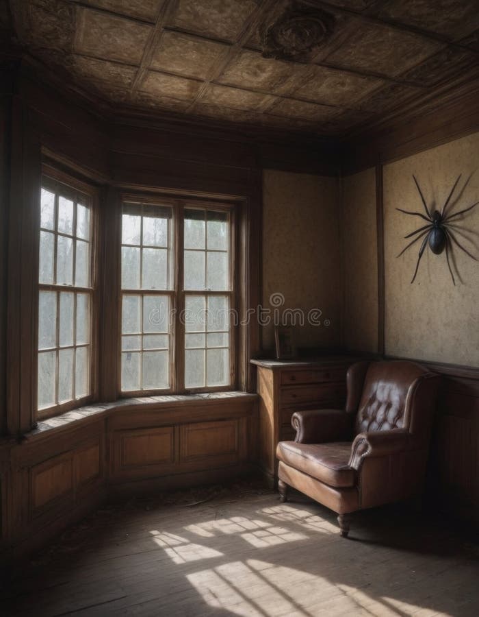 Interior of a Room in an Old House Stock Illustration - Illustration of ...