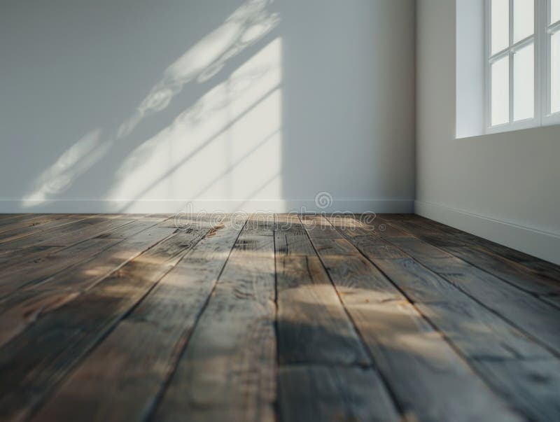 Interior Room with Wooden Floor and Window Stock Photo - Image of ...
