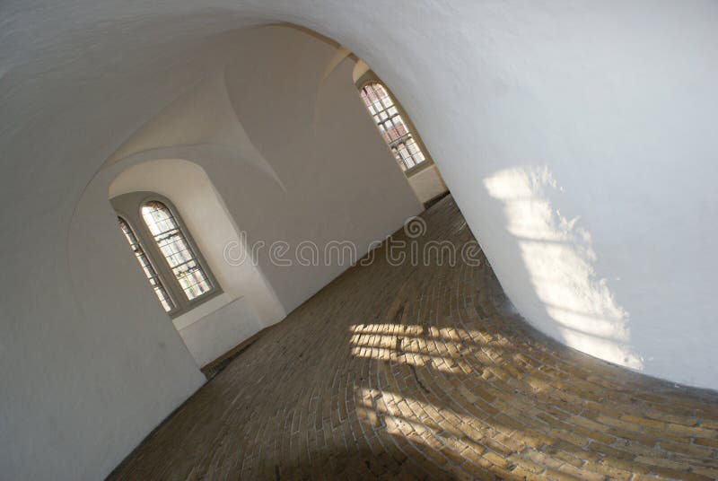 Interior of the Round Tower in Copenhagen Stock Image - Image of church ...