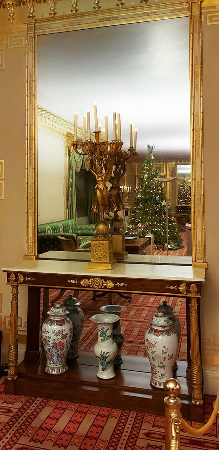 An Interior of the Royal Pavilion with a Beautiful Reflection in a ...