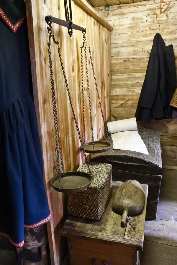 Interior of the Russian Peasant Hut. Stock Image - Image of russia ...