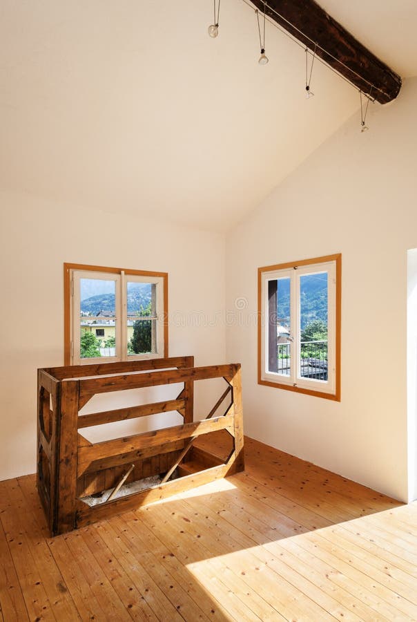 Interior Rustic House, Windows Stock Image - Image of architecture ...