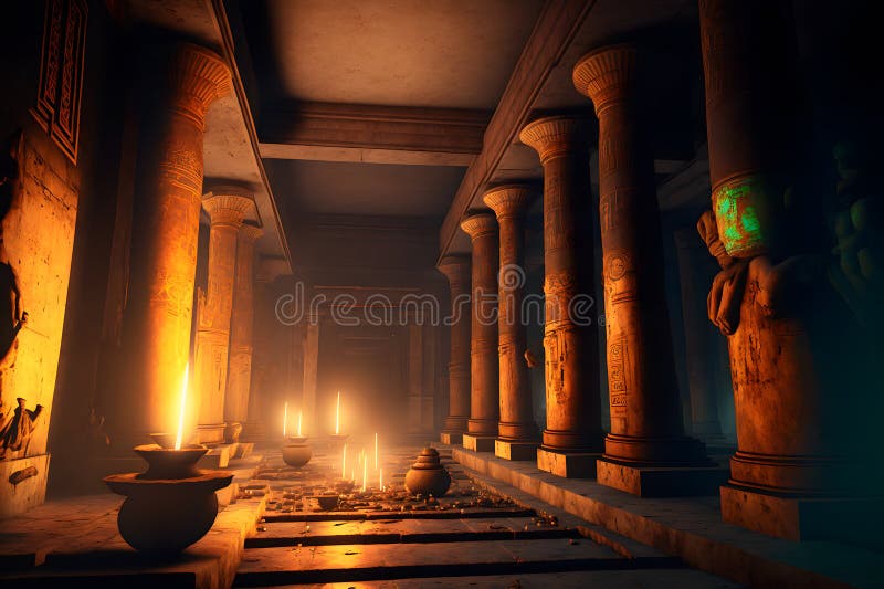 Interior of Sacred Tombs in Pyramids from Giza, Egypt. Neural Network ...