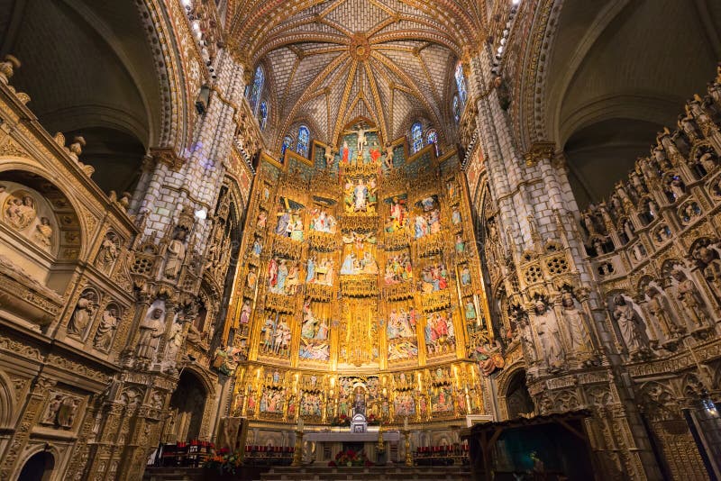 Interior Of Cathedral Of Toledo Editorial Image - Image of saint ...