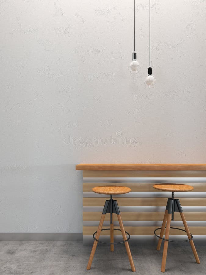 Interior Scene with Bar Stools Stock Image - Image of stool, plaster ...