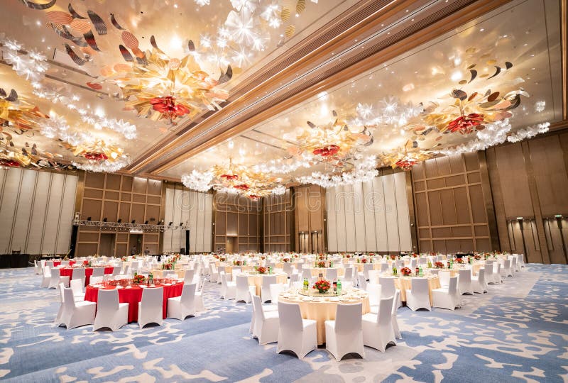 Interior Scene of Hotel Banquet Hall - Background Stock Image - Image ...