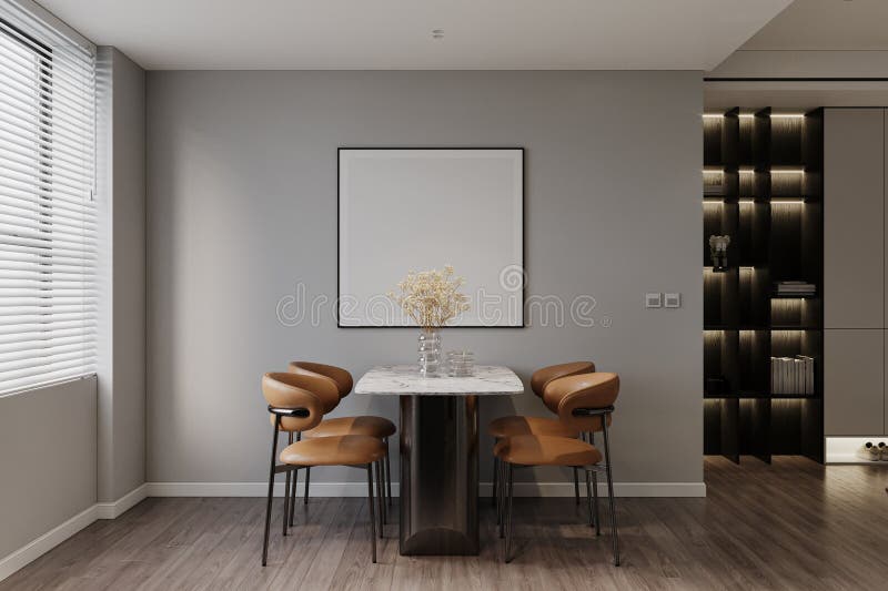 Interior Scene and Mock Up, Modern Style Dining Room Chairs Colored ...