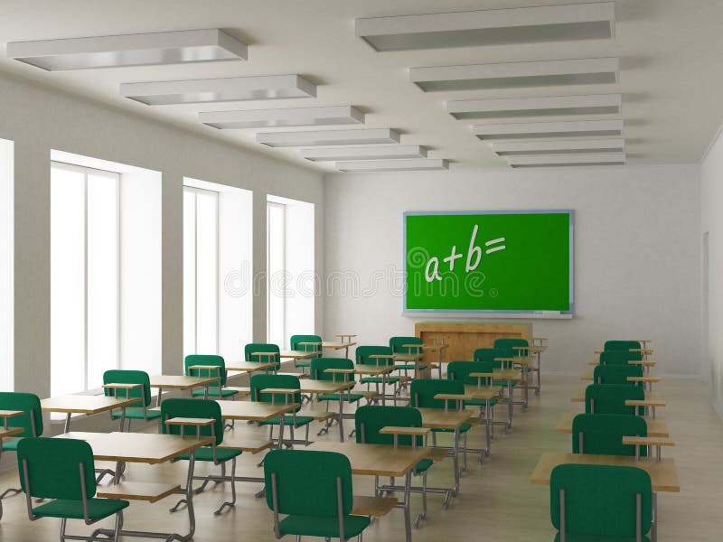 Modern classroom interior stock illustration. Illustration of modern ...