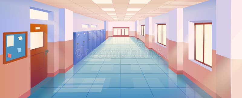 School Hallway Cartoon Stock Illustrations – 423 School Hallway Cartoon ...