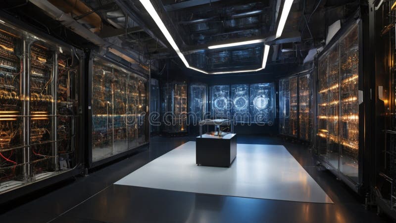 Interior of scientific lab stock illustration. Illustration of hall ...