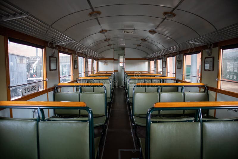 Interior of a Second Class Carriage in a Vintage Italian Train Stock ...
