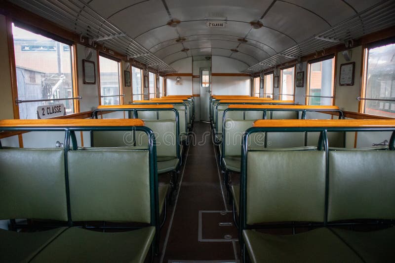 Interior of a Second Class Carriage in a Vintage Italian Train Stock ...