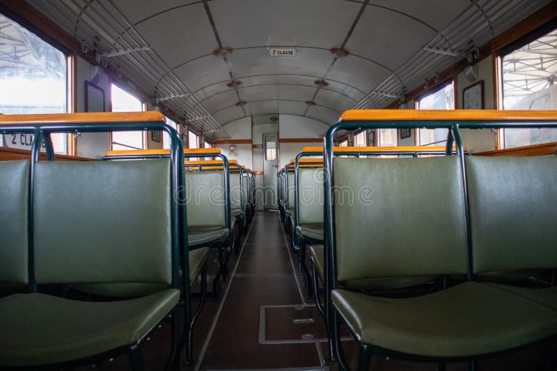 Interior of a Second Class Carriage in a Vintage Italian Train Stock ...