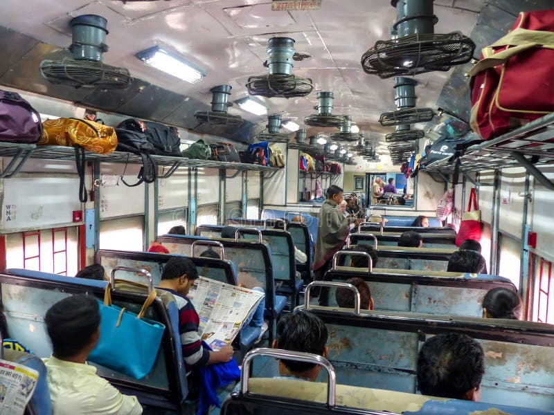 Interior of Second Class Train Car in Rajasthan, India Editorial ...