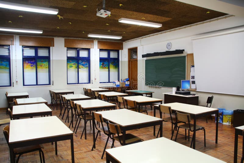 Interior of Secondary Classroom Stock Image - Image of instruction ...
