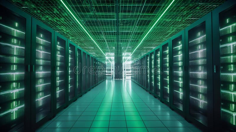 Interior of a Server Room, Where Server Towers are Visible on the Left ...