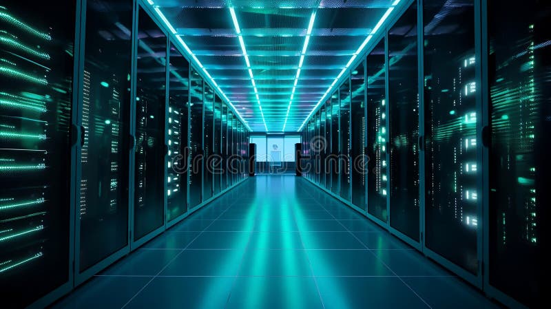 Interior of a Server Room, Where Server Towers are Visible on the Left ...
