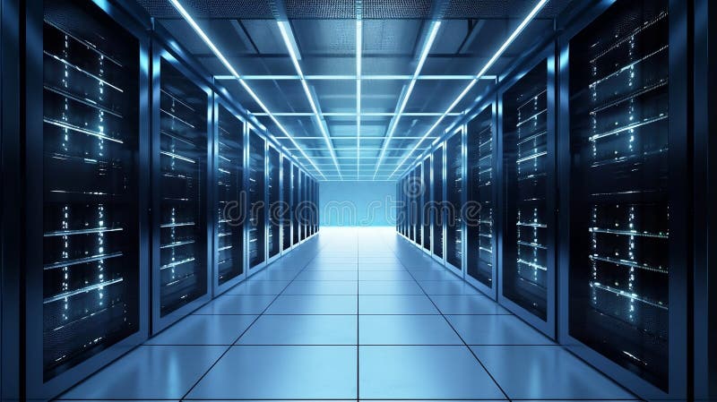 Interior of a Server Room, Where Server Towers are Visible on the Left ...