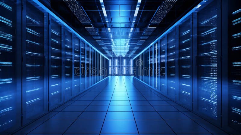 Interior of a Server Room, Where Server Towers are Visible on the Left ...