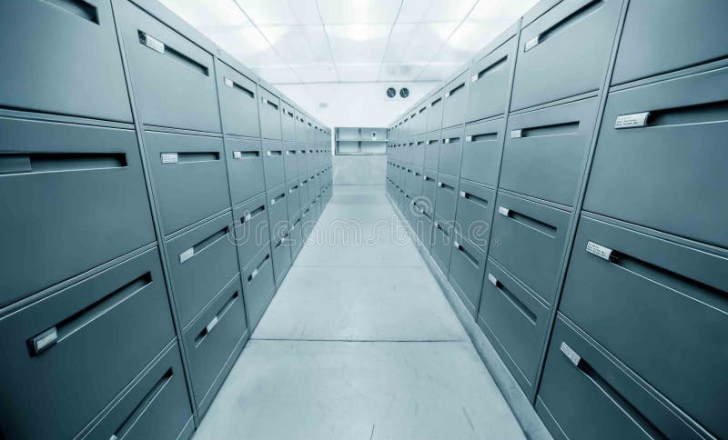 Interior with Shelves of Swiss Bank Safe Deposit Boxes Editorial Image ...