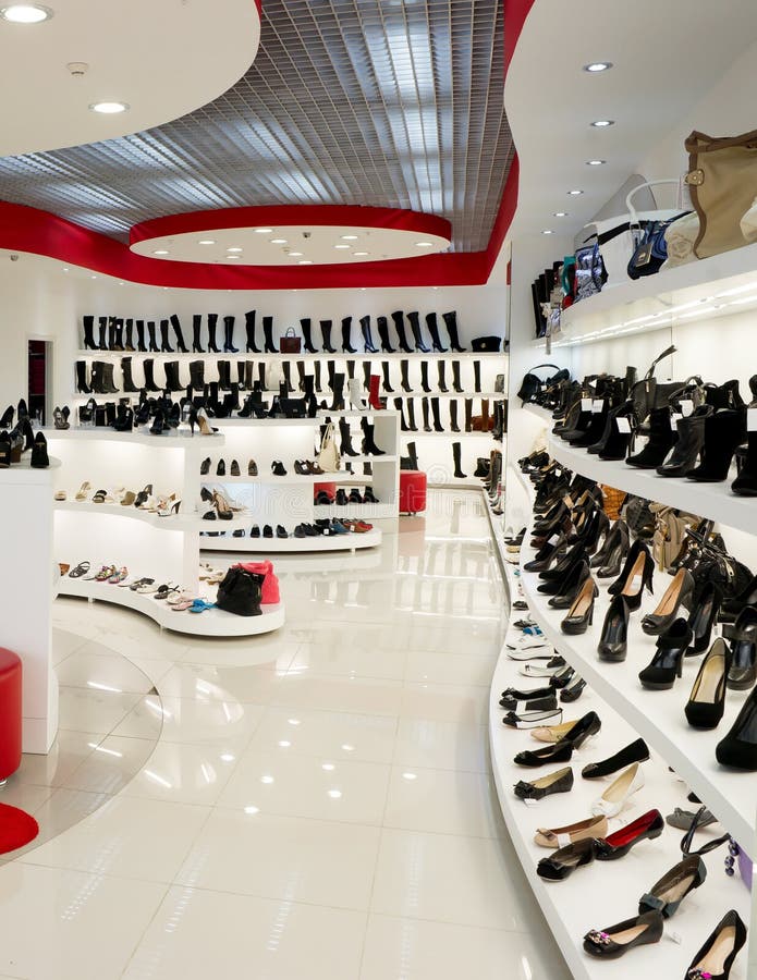 Shoes and bags in store stock photo. Image of decoration - 29313140
