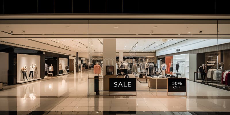 Interior of Shopiing Mall. Sales and Discount Concept Stock ...