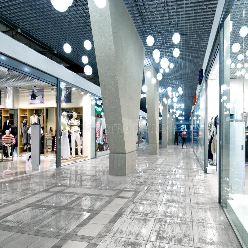 Interior of a Shopping Mall Stock Image - Image of fashion, blurred ...