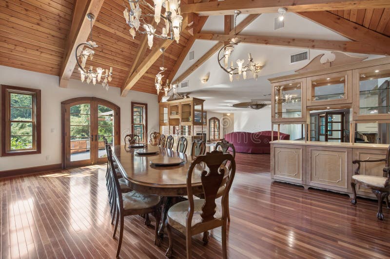 Interior Shot of a Beautiful Luxury Mansion S Dining Room Stock Image ...