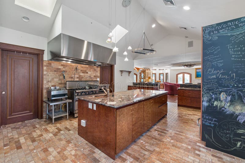 Interior Shot of a Beautiful Luxury Mansion S Kitchen Stock Photo ...