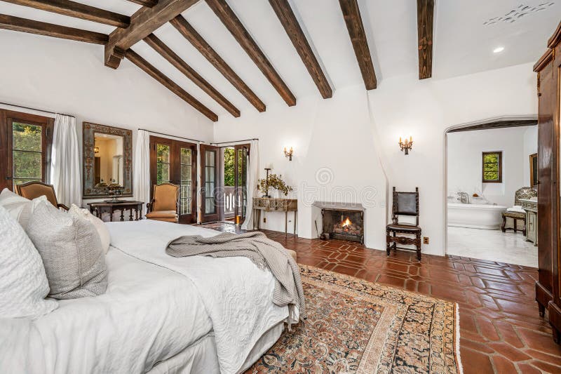 Interior Shot of a Bedroom of a Modern House in Los Angeles Stock Photo ...