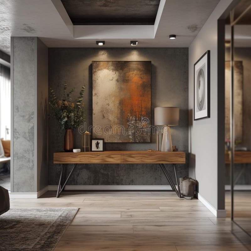 Interior Shot of a Contemporary Living Room, AI-generated. Stock ...