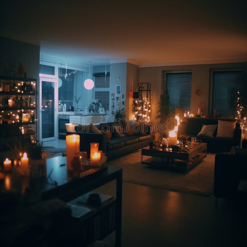 Interior Shot of a Cool Comfortable Modern House Room Generative AI ...