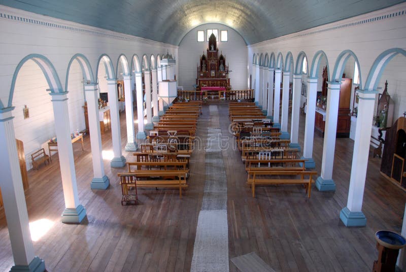 Empty Pew On The Inside Of A Church Building Stock Image - Image of ...