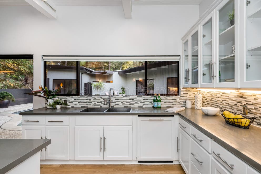 Interior Shot of a Kitchen of a Luxury Home Stock Photo - Image of ...