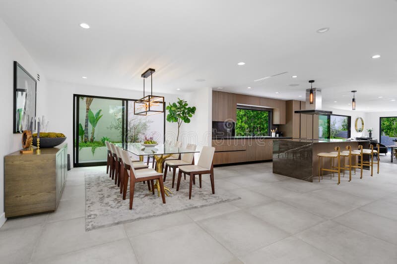 Interior Shot of a Kitchen of a Luxury Home Stock Image - Image of ...