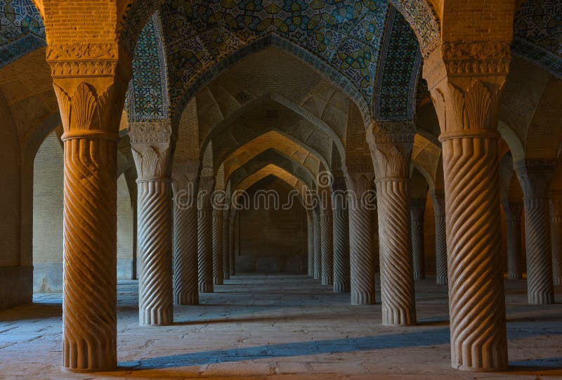 The Columns Have Geometric Designs on Them in a Large Building Stock ...