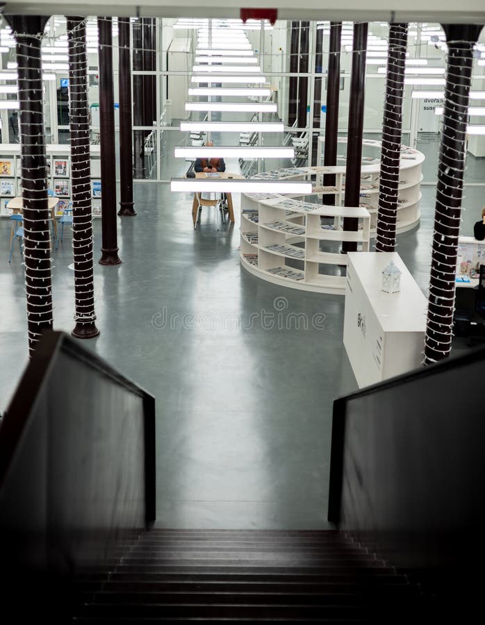 Interior Shot of a Modern Library in Rijeka Editorial Stock Image ...