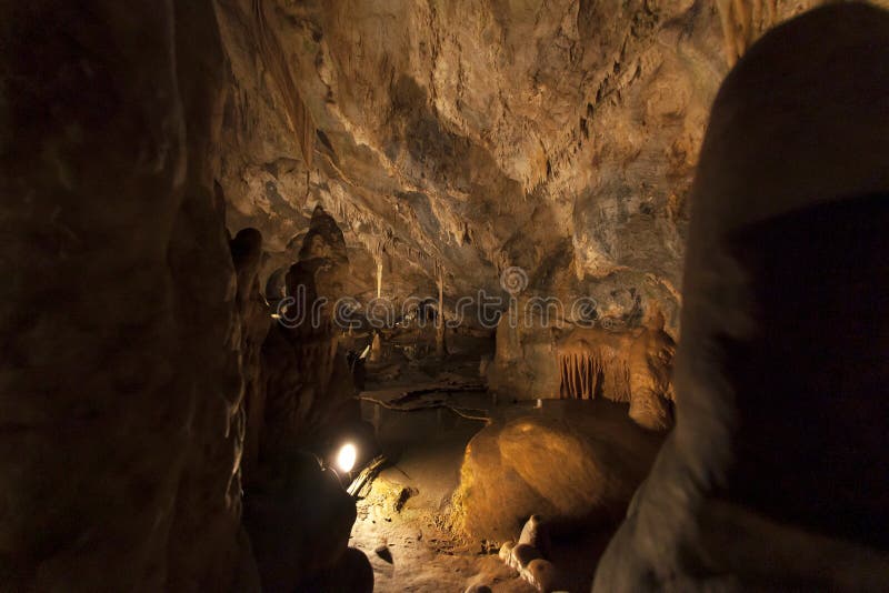Interior Shot of a Natural Underground Cave Stock Photo - Image of ...