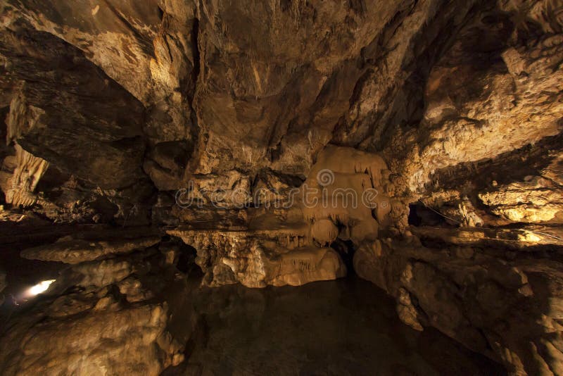 Interior Shot of a Natural Underground Cave Stock Photo - Image of ...