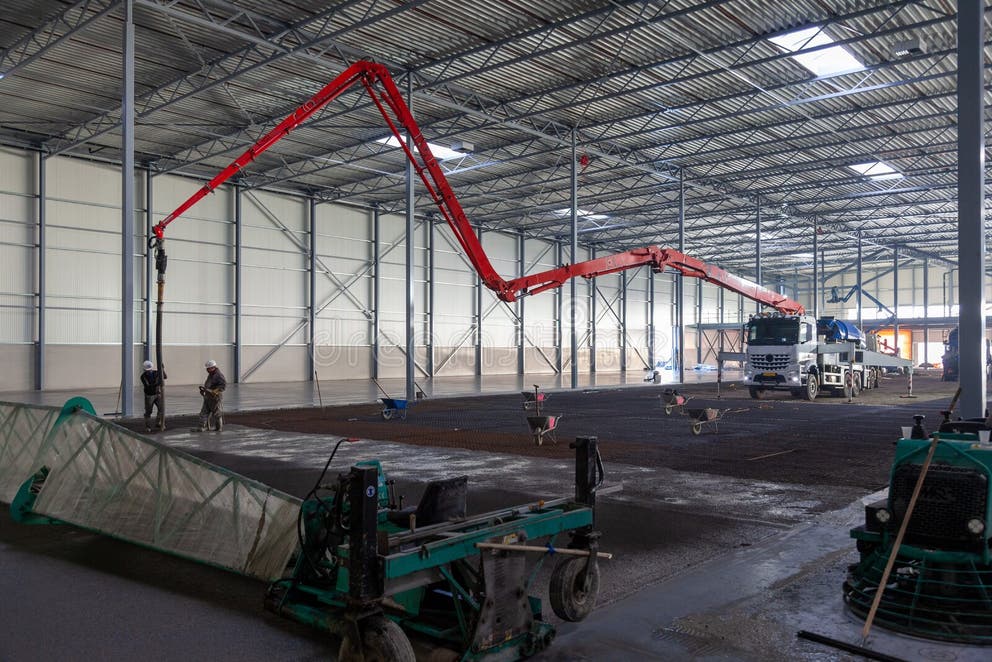 Interior Shot of a Warehouse Being Built Editorial Photography - Image ...