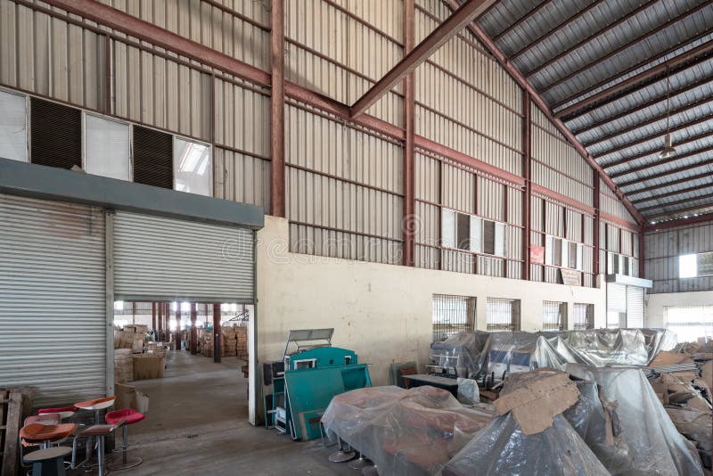 Interior Shot of a Warehouse with Old Chairs and Tables Stock Image ...