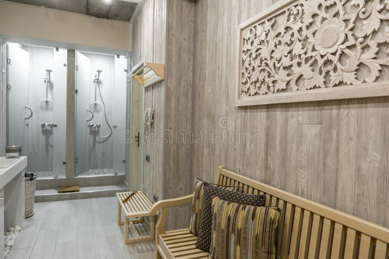 Interior of the Shower Room Stock Photo - Image of decor, home: 208111500