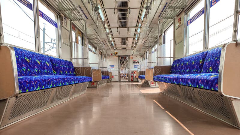 The Interior of a Simple but Clean Commuter Train Stock Photo - Image ...