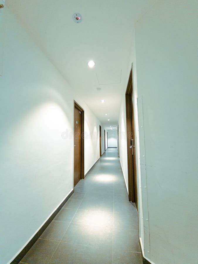 Interior of a Simple Minimalist Hotel Corridor Stock Image - Image of ...