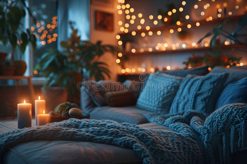 Interior of a Single Evening, Dim Light. Stock Photo - Image of room ...