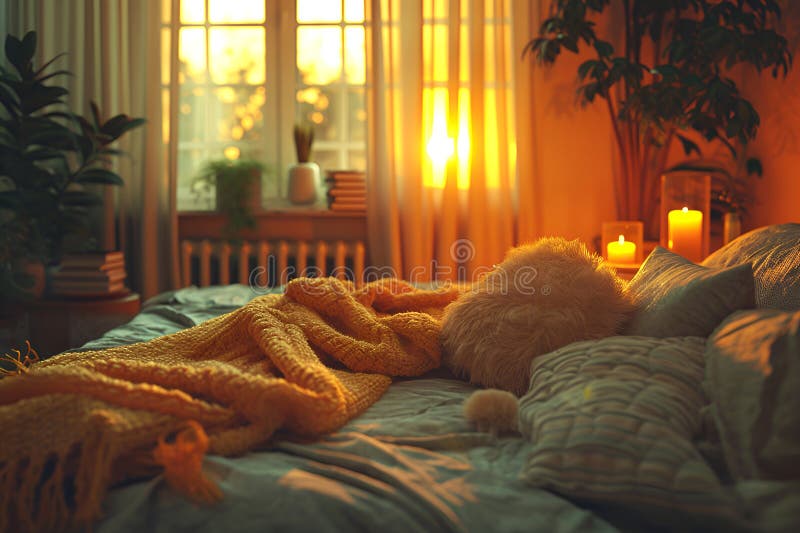 Interior of a Single Evening, Dim Light. Stock Photo - Image of home ...