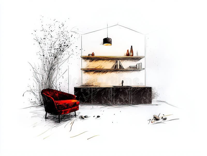 Interior Sketch: a Stylish Representation of an Interior Space ...